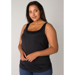 Base Level Curvy Tanktop &raquo;Style YANNE&laquo; in cleanem Look - unifarben black 58/60 58/60 Top von Base Level Curvy