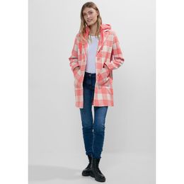 Cecil Langmantel &raquo;Long Check&laquo; im Karo-Muster und mit Kapuze vibrant coral S (38) S (38) Long Karo Blazermantel von Cecil