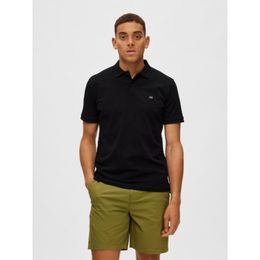 Selected Homme Poloshirt »SLHDANTE SS POLO NOOS« black L L Gesticktes Logo auf der Brust