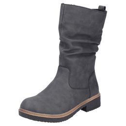 Rieker Winterstiefel, Klassik-Stiefel, Blockabsatz, slouchy Schaft, mit Warmfutter dunkelgrau 37 37 Winterstiefel mit gerafftem Schaft