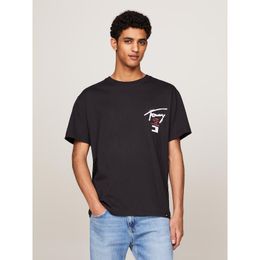 Tommy Jeans T-Shirt »TJM REG GRAFFITI SIG TEE EXT« mit Logoschriftzug Black XL XL Kurzarm Shirt, ideal für warme Tage
