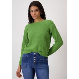 monari Rundhalspullover aus Chenillegarn avocado 42 42 Schlichter Basic Pullover von monari