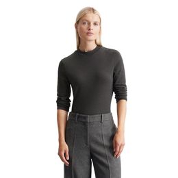 Marc O'Polo MARC O'POLO Longsleeve mit kleinem Mockneck-Kragen dark graphite M M Langarmshirt von Marc`O Polo