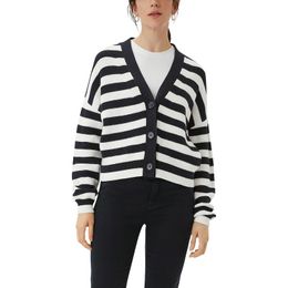 comma, COMMA Strickjacke mit Drop-Shoulder-Design blue white 44 44 Cardigan im Streifen-Optik von Comma