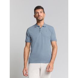 NO EXCESS T-Shirt »Piqué Poloshirt« rauchblau L L This classic polo is crafted from stretch pique