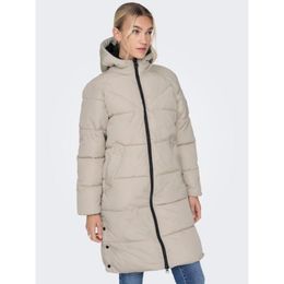 Only Steppmantel »ONLAMANDA LONG PUFFER COAT« mit Kapuze pumice stone XL (42) XL (42) Langer Puffermantel von Only