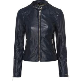 Maze Lederjacke mit Fast-forward-Applikationen nachtblau XXL