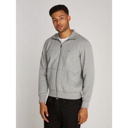 Tommy Hilfiger Sweatjacke »ESSENTIAL FLEECE ZT STAND COLLAR« mit Logostickerei Medium Grey L L Sweatjacke von Tommy Hilfiger