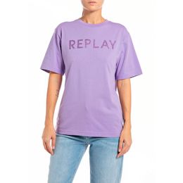 Replay T-Shirt LAVENDER L L Kurzarm-Design, ideal für warme Tage oder als Layering-Basis