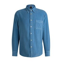 BOSS Orange Langarmhemd &raquo;Relegant&laquo; mit Logo-Stickerei Open Blue472 5XL - N-Gr N-Gr 5XL Cordhemd von BOSS Orange Menswear
