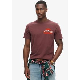 Superdry Rundhalsshirt »GREAT OUTDOOR CHEST GRAPHC TEE« Rum Raisin Brown XXL XXL Bedrucktes Shirt von Superdry