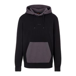 BOSS Orange Kapuzensweatshirt &raquo;We Block&laquo;, mit K&auml;ngurutasche Black001 XL XL Kapuzensweatshirt von BOSS Orange Menswear