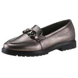 Tamaris Slipper, Loafer, Halbschuh, Schlupfschuh mit eleganter Zierkette bronzefarben 41 41 Klassicher Slipper mit kleinen Stretcheinsätze für mehr...
