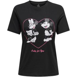 Only Kurzarmshirt »ONLMICKEY LIFE REG S/S VALENTINE TOP JRS« mit Mickey und Minni Druck Black Print:Only XL (42) XL (42) Regular Fit Passform...