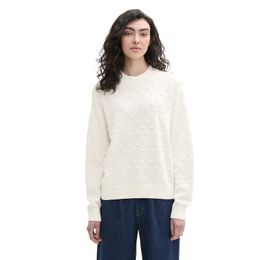 Tom Tailor Denim Rundhalspullover mit Bommel-Allover-Details off white XS (34) XS (34) Strickpulli für Damen von Tom Tailor Denim