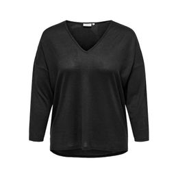 Only CARMAKOMA V-Shirt »CARALBA MIRSE 4/5 V-NECK TOP JRS« Black XL XL Modischer Casual-Stil mit 3/4-Ärmeln und unifarbener Optik