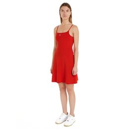 Tommy Jeans Spaghettikleid &raquo;TJW ESSENTIAL STRAP FLARE DRESS&laquo; mit verstellbaren Spaghettitr&auml;gern Deep Crimson M (38) - N-Gr N-Gr M (38) Bequemer...
