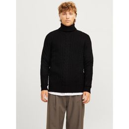 Jack & Jones JACK & JONES Rollkragenpullover &raquo;JJCRAIG KNIT ROLL NECK AW24&laquo; mit Zopfmuster Black XL XL Pullover von Jack & Jones