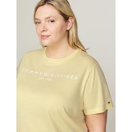Tommy Hilfiger Curve Rundhalsshirt »CRV REG CORP LOGO C-NK SS« in größeren Größen verfügbar, mit Logostickerei Lemon Zest 54 54 Shirt von Tommy...
