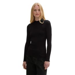 Tom Tailor Denim Strickpullover mit Stehkragen deep black XS (34) XS (34) Rippstrick-Pulli für Damen von Tom Tailor Denim