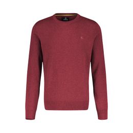 Lerros Rundhalspullover mit Logo Stickerei ruby red melange S S Pullover von Lerros