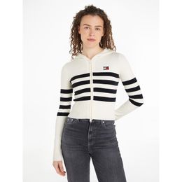 Tommy Jeans Sweatjacke »TJW STRIPE ZIP THRU BADGE HOOD«, mit Flagge Ancient White/Stripe L (40) L (40) Sweatjacke von Tommy Jeans