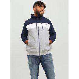 Jack & Jones PlusSize JACK & JONES PLUSSIZE Bomberjacke »JJERUSH HOOD BOMBER NOOS PLS« mit Kapuze mit Logo Schriftzug Navy Blazer 6XL 6XL Bomberjacke von Jack & Jones...