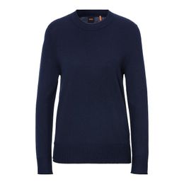 BOSS Orange Strickpullover »Fanikale Premium Damenmode« klassicher Basic-Pullover, Rundhals Dark Blue 404 L L Klassischer Basic Pullover von BOSS...