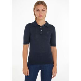 Tommy Hilfiger Polokragenpullover &raquo;BUTTON POLO SS TOP&laquo; mit Logo auf der Brust Desert Sky XL (42) XL (42) Kurzarm-Pullover von Tommy Hilfiger