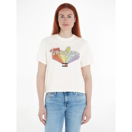 Tommy Jeans T-Shirt »TJW BXY RAINBOW FLAG TEE« mit Frontprint Ancient_White L (40) L (40) Shirt von Tommy Jeans