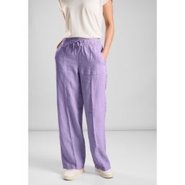 Street One Stoffhose Sommerhose mit seitlichen Eingrifftaschen smell of lavender 44 - Länge 32 Länge 32 44 Leinenhose von Street One