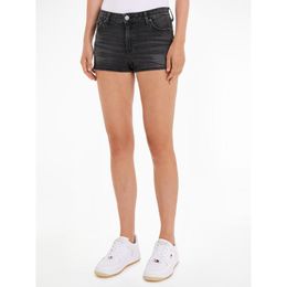 Tommy Jeans Shorts »NORA MD SHORT AH1288« mit Logo-Badge & Flag Denim Black 25 - N-Gr N-Gr 25 Hot Pants von Tommy Jeans Womanswear