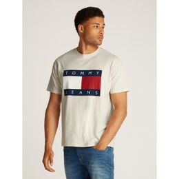 Tommy Jeans T-Shirt &raquo;TJM RLX MELANGE BIG FLAG TEE&laquo; mit gro&szlig;em Logo Oat Marl XXL XXL Meliertes T-Shirt von Tommy Jeans