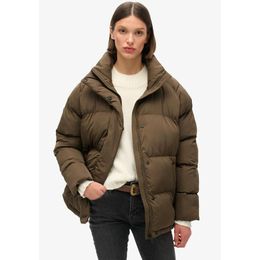 Superdry Steppjacke »MID LENGTH PUFFER JACKET« mit Kapuze Warm Brown M M Moderne Pufferjacke von Superdry