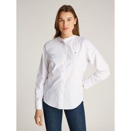 Tommy Hilfiger Shirtbluse »COLLARLESS POPLIN REGULAR SHIRT« mit Flagge Th Optic White 40 40 Shirtbluse von Tommy Hilfiger Womanswear
