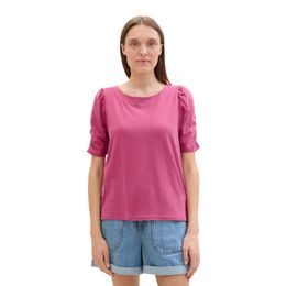 Tom Tailor T-Shirt mit Raffung an Ärmeln lush orchid XL (42) XL (42) T-Shirt von Tom Tailor
