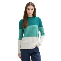 Tom Tailor Denim Strickpullover mit Colour Blocking green beige colorblock XXL (44) XXL (44) Pullover von Tom Tailor Denim