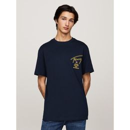 Tommy Jeans T-Shirt &raquo;TJM REG SIG CITY TWIST TEE EXT&laquo; R&uuml;ckenprint, &uuml;berschnittene Schultern Dark Night Navy M M Rundhalsshirt von Tommy Jeans