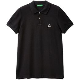 United Colors Of Benetton Poloshirt mit großem Label-Badge schwarz XL XL Basic-Passform: umspielt den Oberkörper und sorgt für eine lässige Optik