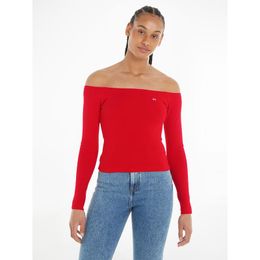 Tommy Jeans Crop-Top mit Markenlabel hellrot L (40) L (40) Shirt von Tommy Jeans
