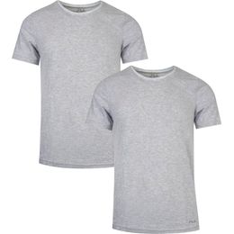 Fila T-Shirt 2er Pack, mit klassischem Rundhalsausschnitt und Kurzarm grey M M Kurzarmshirt von Fila