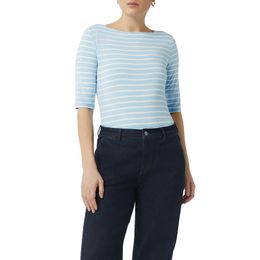 comma, COMMA T-Shirt mit Streifen Muster MID BLUE 40 40 T-Shirt 7/8 von COMMA