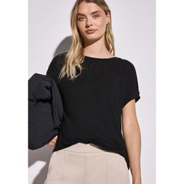 Street One Shirttop mit Lochmuster Detail Black 38 38 T-Shirt von Street One
