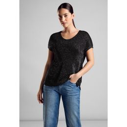 Street One Stricktop »LTD QR V-Neck shiny Shirt« mit tiefem Rundhalsausschnitt black 36 36 Stricktop für Damen von Street One