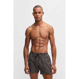 BOSS Badeshorts »Manu new« mit Kordel schwarz-beige-weiß M - N-Gr N-Gr M Badeshorts von BOSS Black Menswear