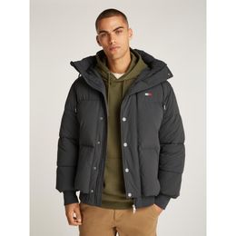 Tommy Jeans Steppjacke »TJM BRANDED PUFFER JACKET EXT« mit Kapuze mit Logostickerei Washed Black M M Warme Steppjacke von Tommy Jeans