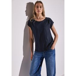 Street One Shirttop mit Raffung an der Schulter deep blue 36 36 T-Shirt von Street One