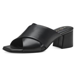 Marco Tozzi Pantolette, Blockabsatz, Sommerschuh, Schlappen mit gekreuzter Bandage schwarz 42 42 Elegante Pantolette zum Schlupfen in veganer...