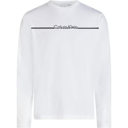 Calvin Klein Rundhalsshirt »SPLIT LINE LOGO LS T-SHIRT« mit Logoprint Bright White L L Shirt von Calvin Klein