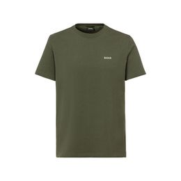 BOSS Green Rundhalsshirt »Tee« mit gummiertem Kontrast-Logo Open Green355 5XL 5XL Kurzarm für angenehmen Tragekomfort